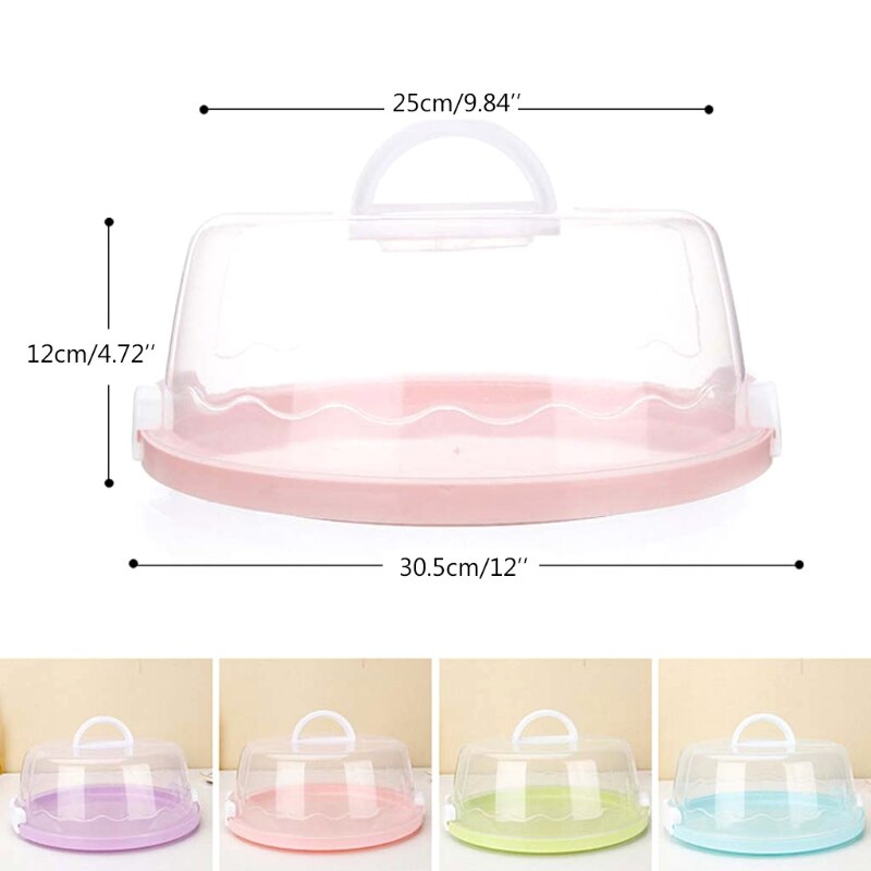 Portable Plastic Round Cake Box Cupcake Dessert Co... – Grandado