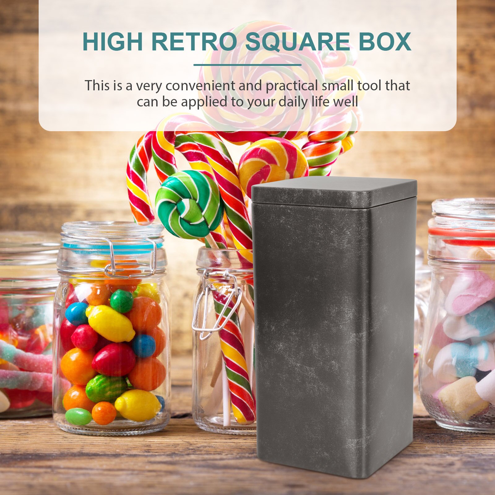 Tinplate Tea Caddy Retro Style Tea Storage Can Por... – Grandado