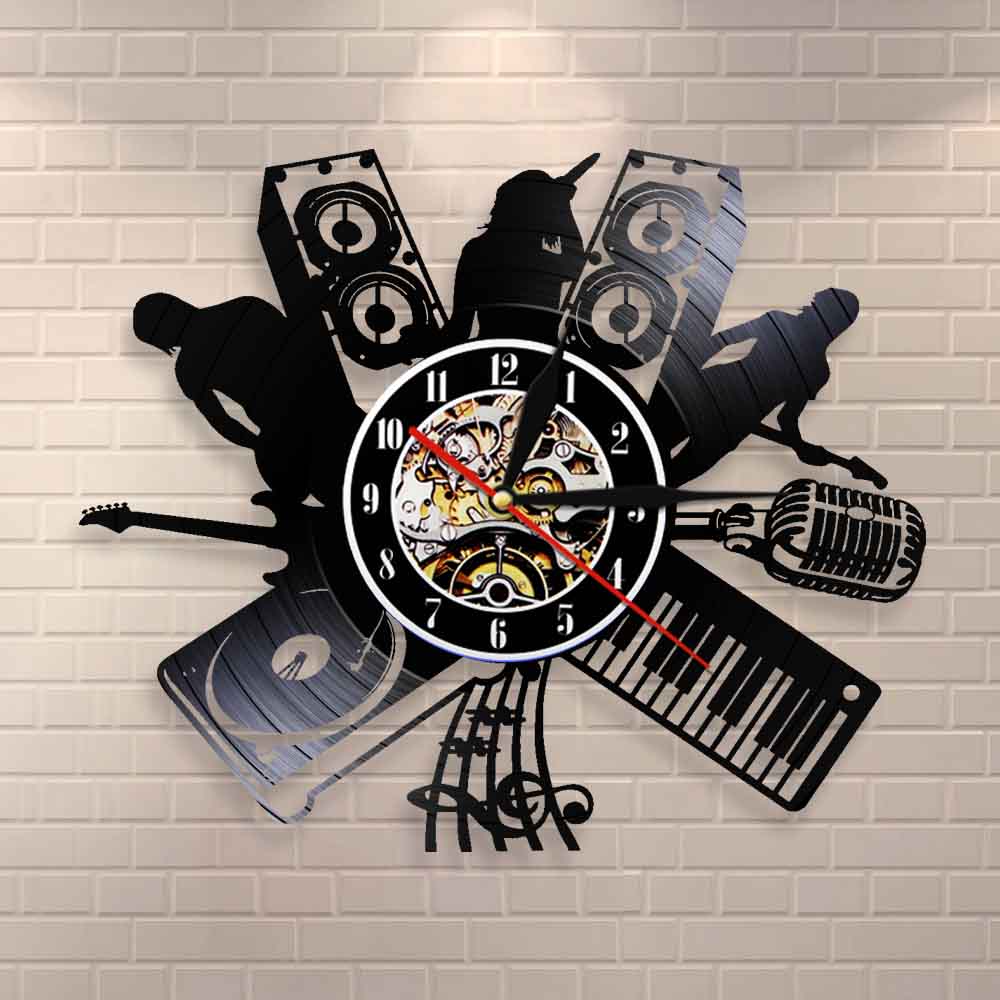 Rock & Roll Music Band Vinyl Record Wall Clock... – Grandado