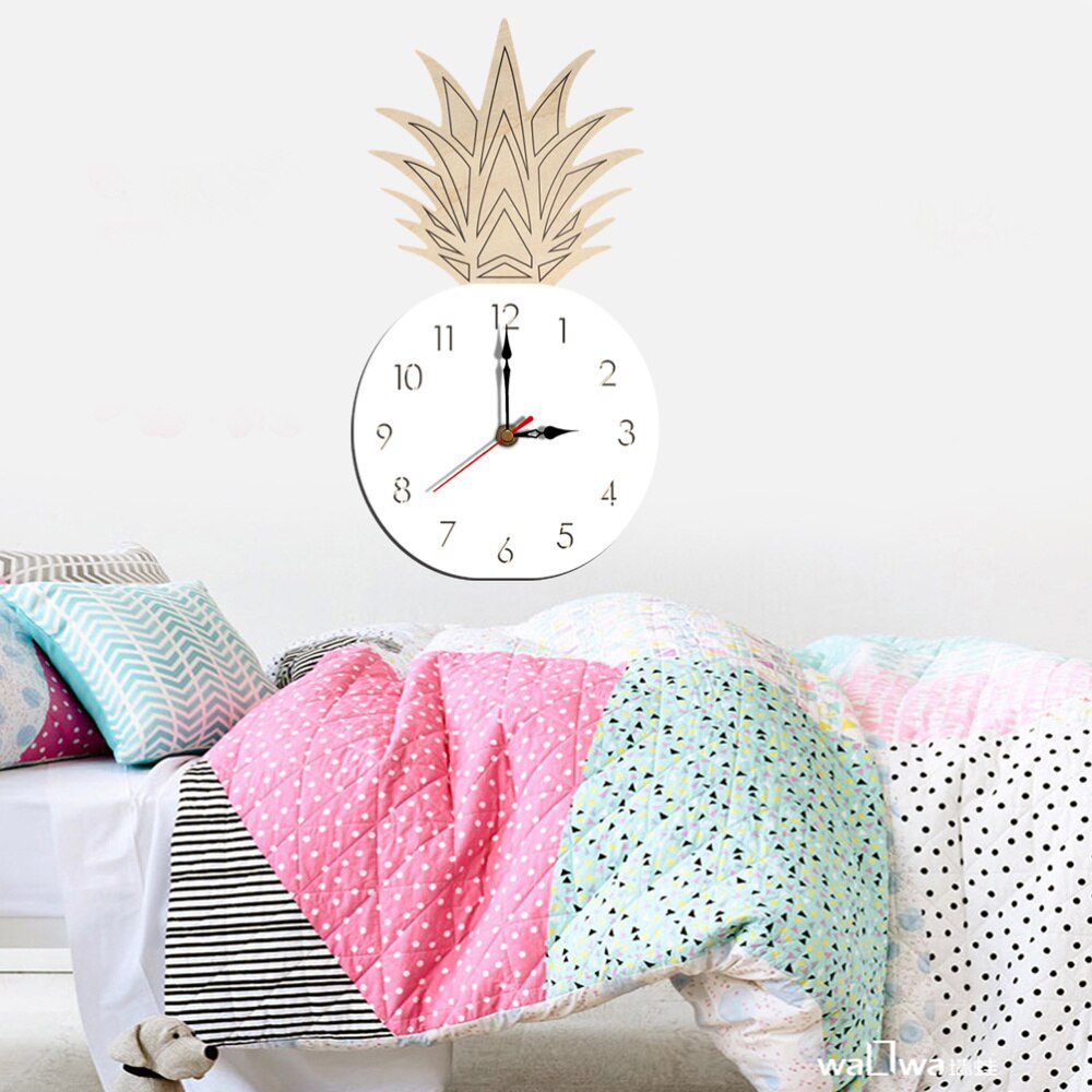 Quiet Pineapple Shape Wall Clock Cartoon Fruit Acr... – Grandado