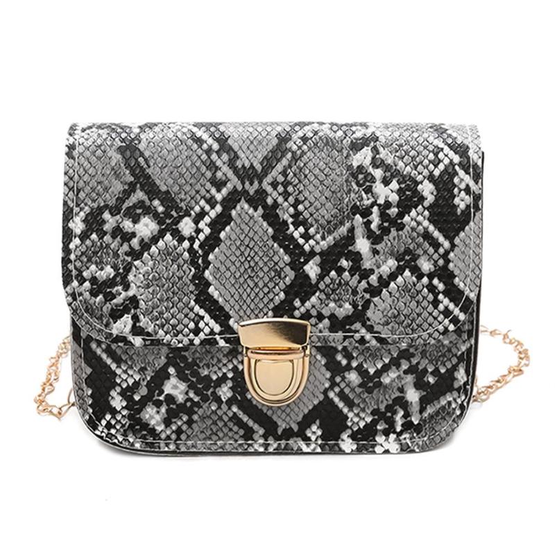 Snake Print Women Messenger Bag PU Leather Small S... – Grandado