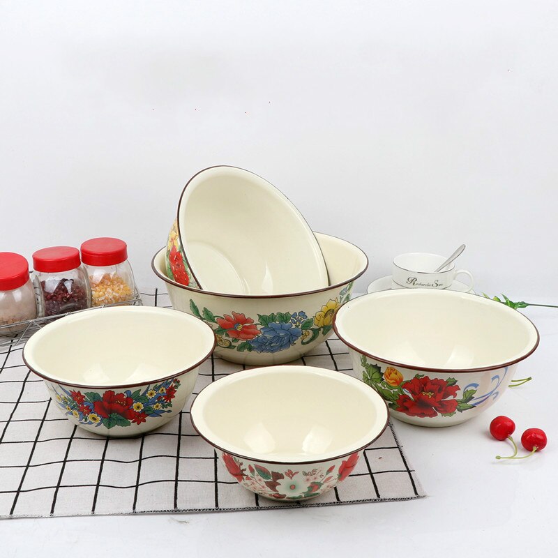 Classic old enamel basin, beige enamel basin, enam... – Grandado