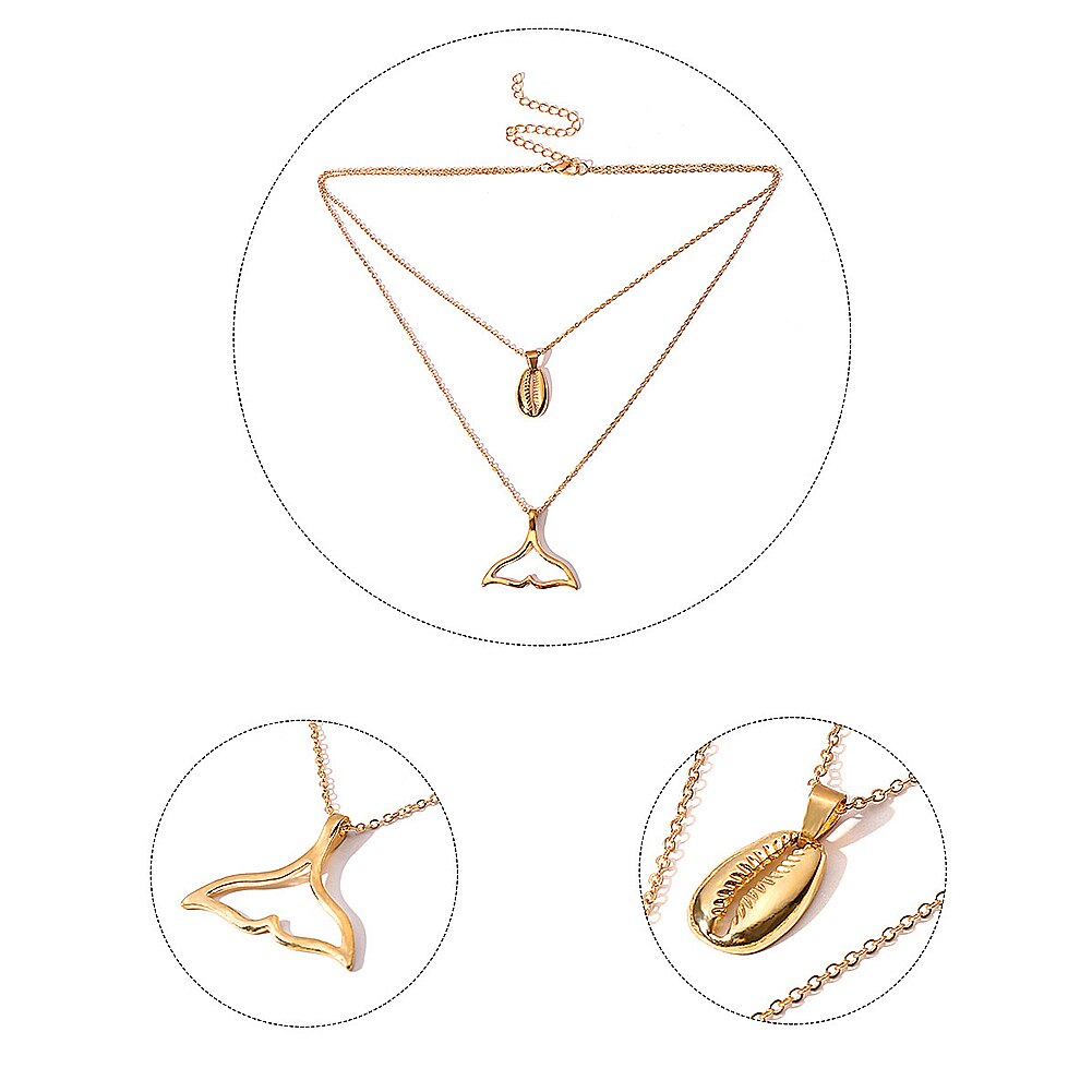 De multicapa collares con colgantes Vintage Shell ... – Grandado