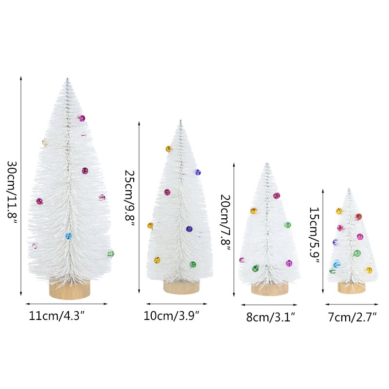 15-30cm White Christmas Tree Glitter Plastic Artif... – Grandado