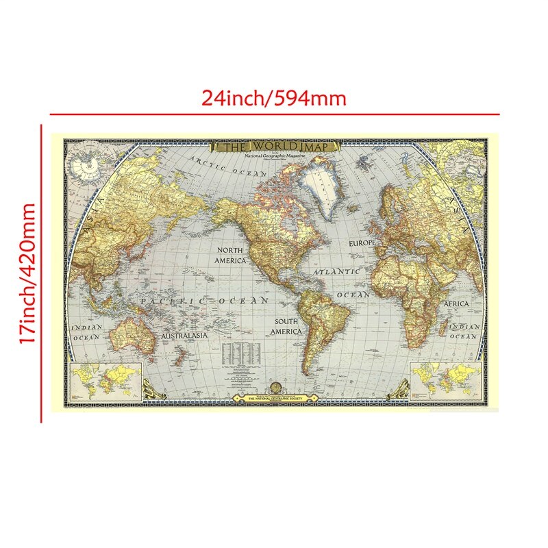 The World Retro Map 59*42cm Vintage Wall Art Poste... – Grandado