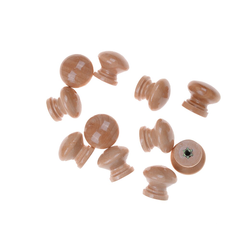 10pcs 25mm Natural Wood Wooden Cabinet Knob Drawer... – Grandado