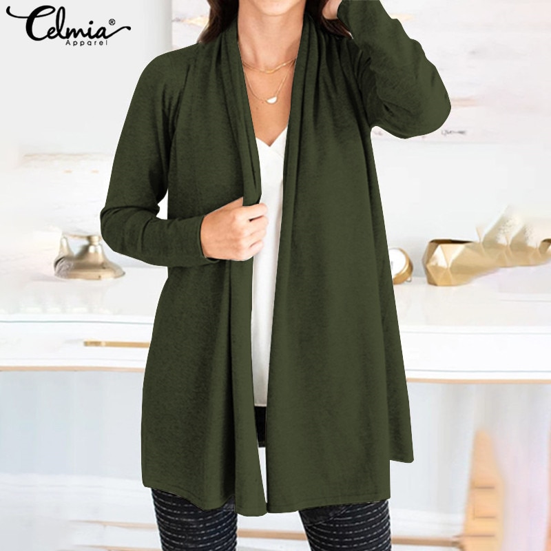 Otoño Invierno cárdigans largos para mujer Celmia ... – Vicedeal