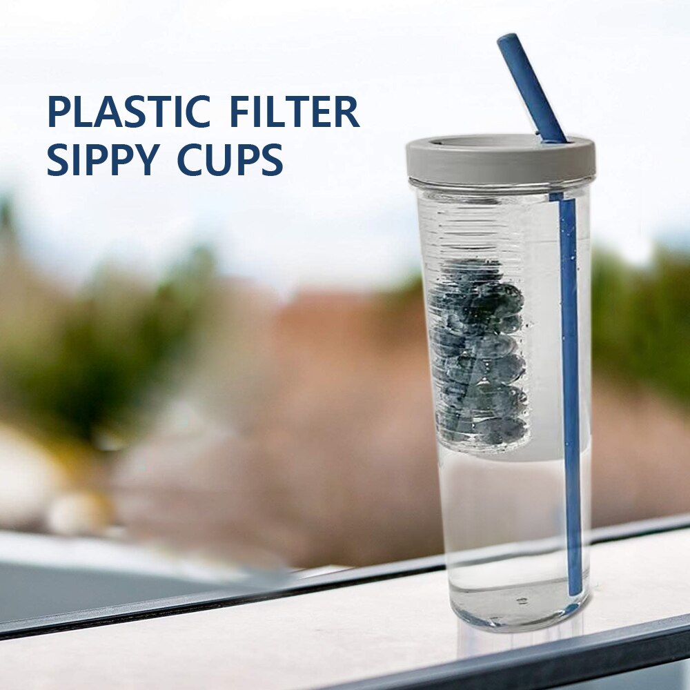 700ml Straw Cup Filter Plastic Water Bottle Cup St... – Grandado