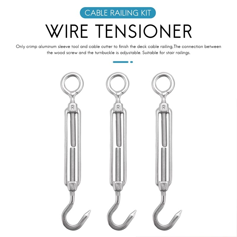 1/16 Inch Cable Railing Kit For Wooden Post Turnbu... – Grandado