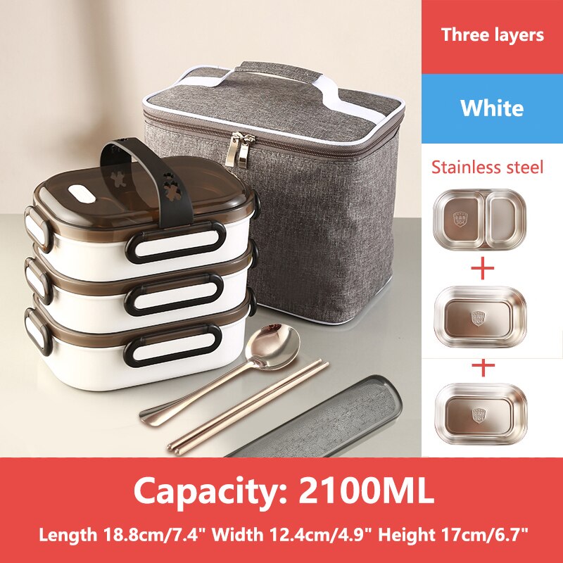 Bento Box Verzegelde Rvs Lunchbox 2/3/4 Laag Voeds... – Vicedeal