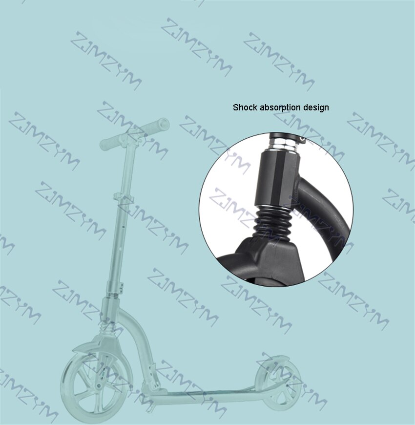 808 Adult Two Big Pu Wheel Scooter Portable Foldin... – Grandado