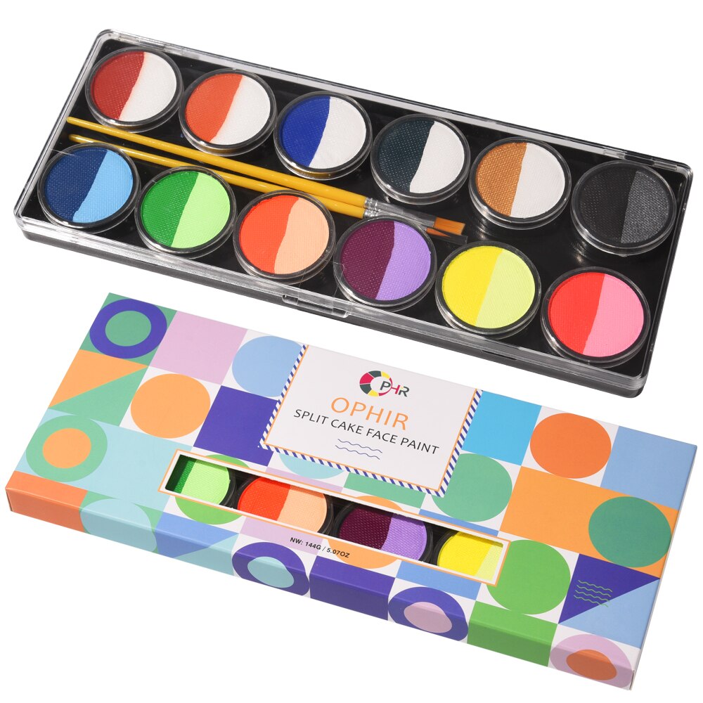 OPHIR Rainbow Face Paint Palette Split Cakes Body ... – Grandado