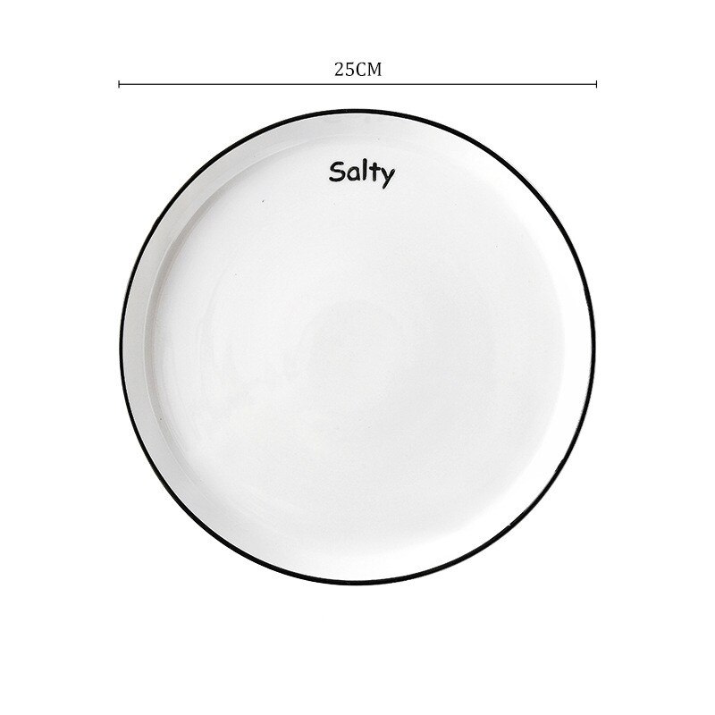 Keramisk sort linje bordsæt nordisk fad fad fad fa... – Grandado