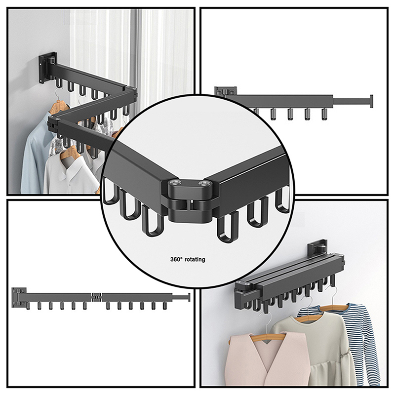 Colgadores de ropa plegables, montaje en pared, te... – Grandado