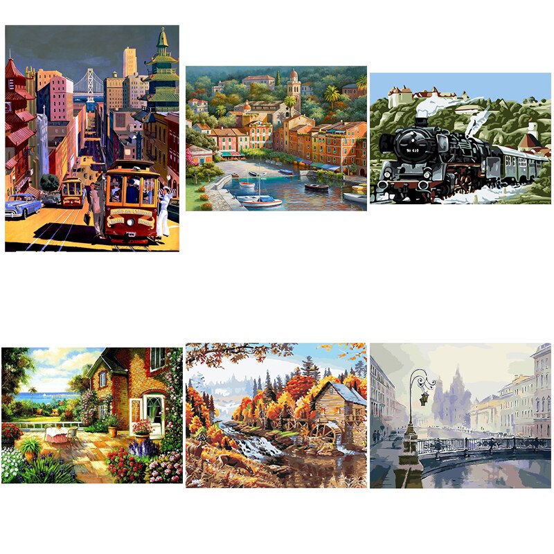 No Frame Of Urban Architectural Scenery Digital Pa... – Grandado