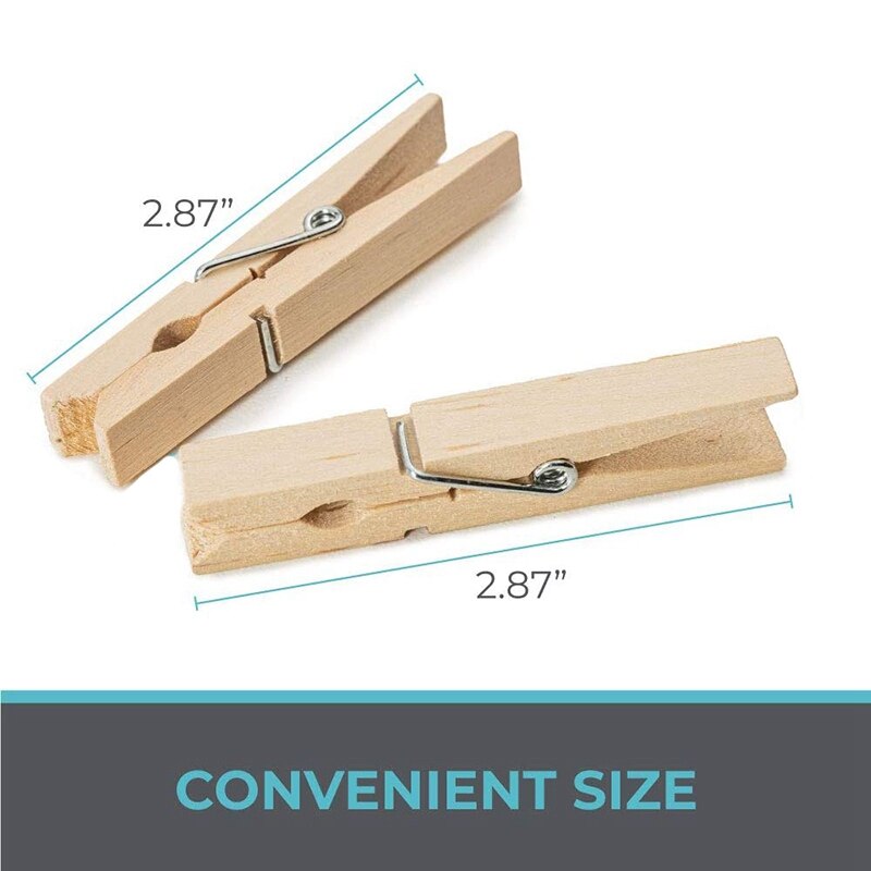100Pcs Clothes Pins, Durable Wood Clothing Pegs, S... – Vicedeal