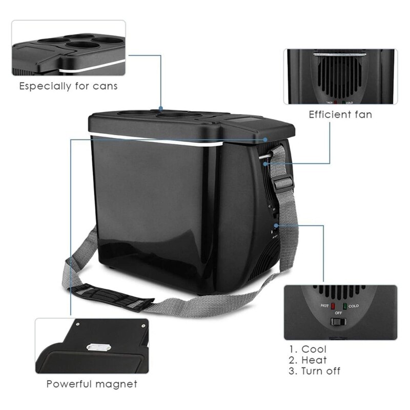 12V Car Cooler Fridge Freezer Heater 6L Mini Car F... – Grandado