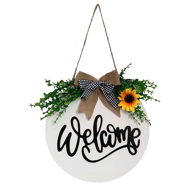 Artificial Sunflower Wreath Door Hanger Welcome Si... – Vicedeal