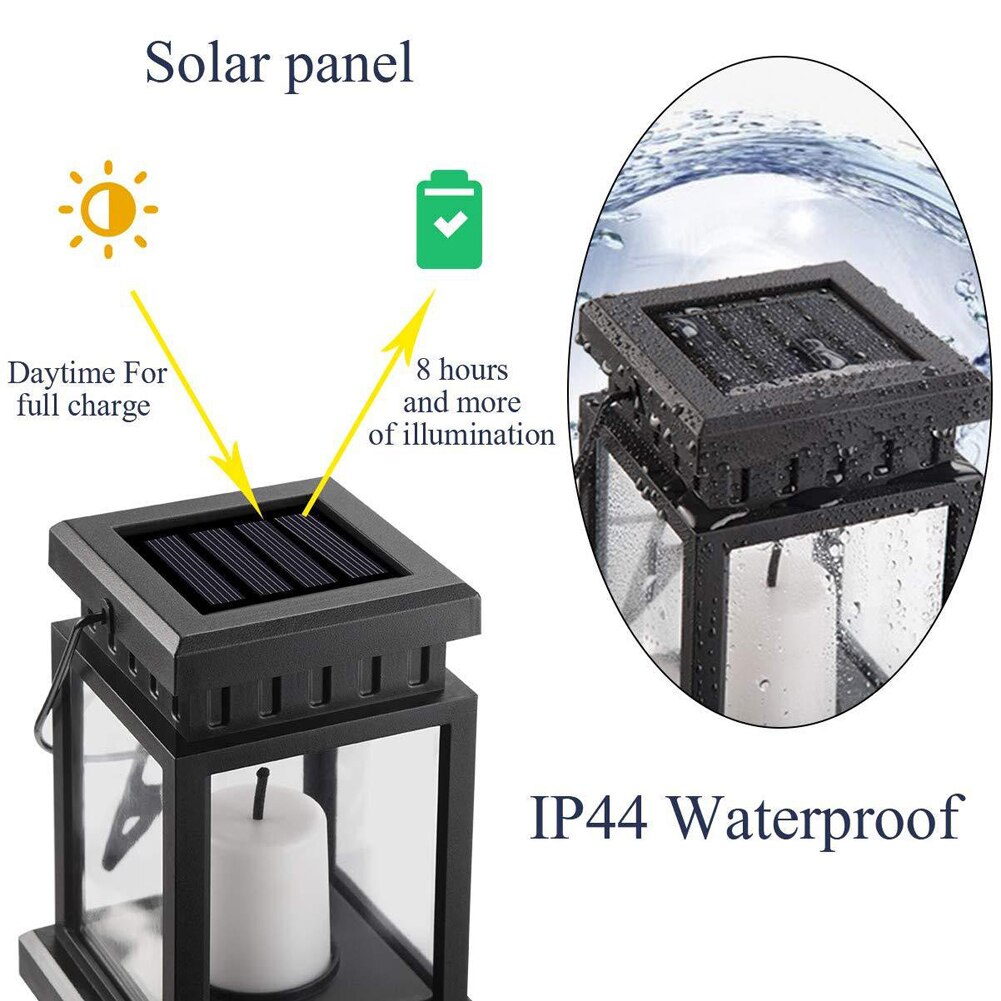 Solar Garden Light LED Solar Candle Lantern Courty... – Grandado