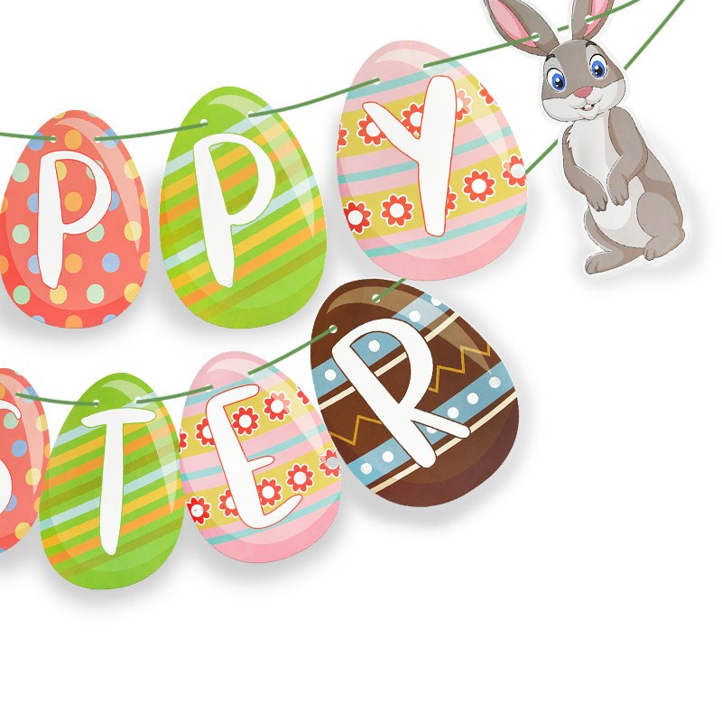 Cartoon Happy Easter Letter Banner Easter Decorati... – Grandado