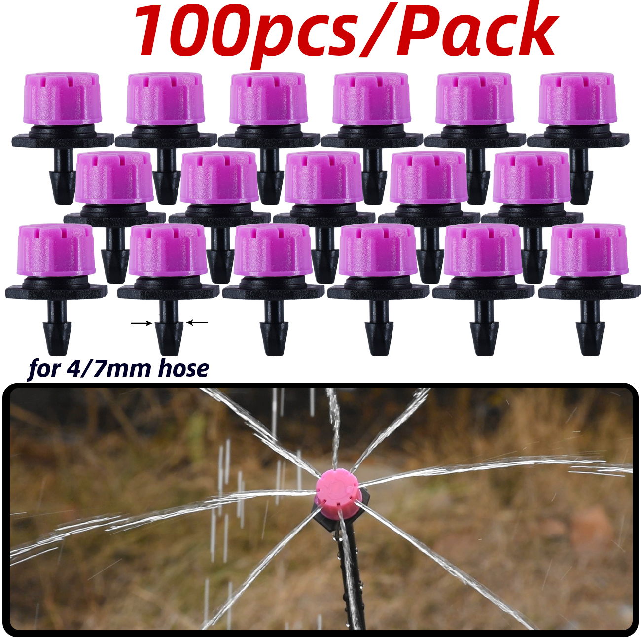50-800PCS Garden 1/4'' Drip Irrigation Dripper Adj... – Grandado
