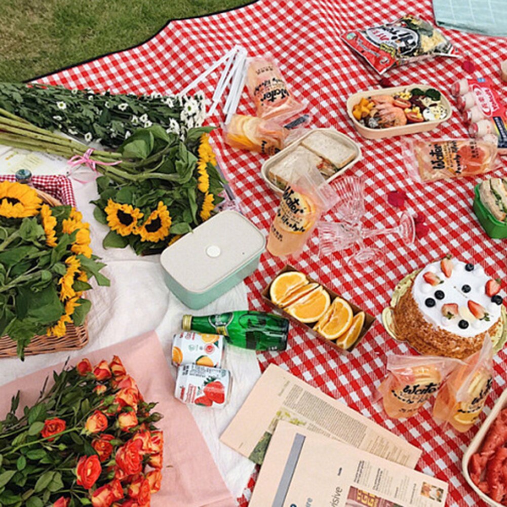 Folding lattice Picnic Blanket Mat Waterproof Extr... – Grandado