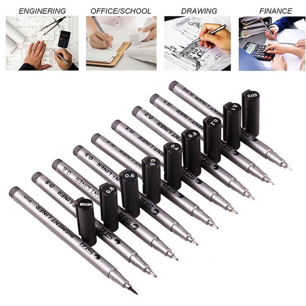 Zwart Fineliner Inkt Pennen Waterdichte Inkt Micro... – Vicedeal
