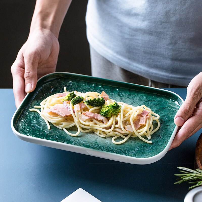 Keramiske middagstallerkener oksetallerken bordser... – Grandado