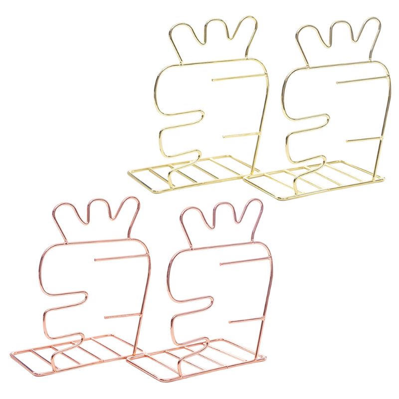 Metal Book Ends Modern Decorative Bookshelf Decor ... – Grandado