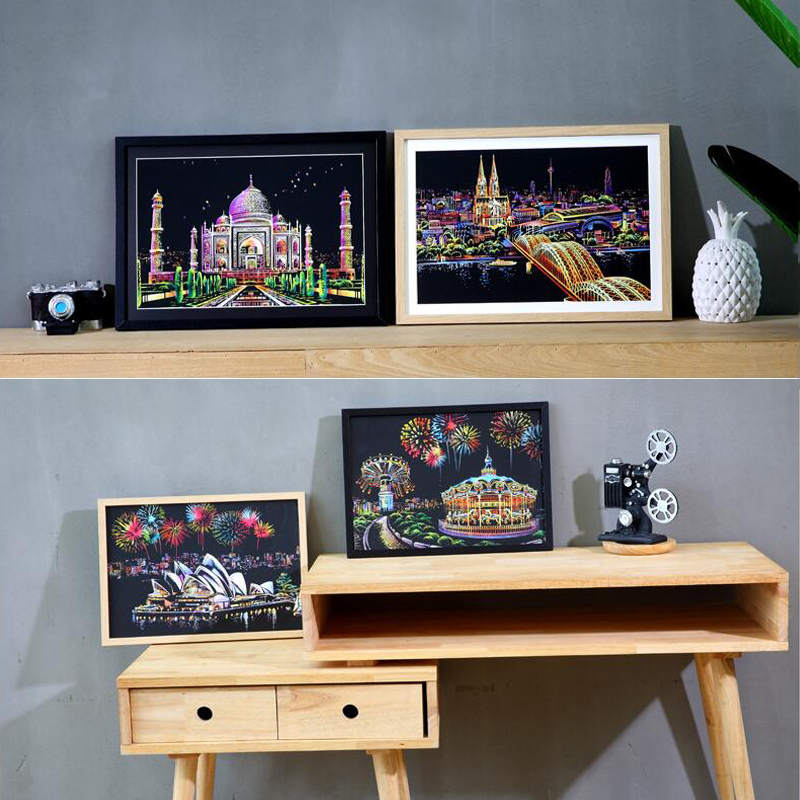 Warmom Decompression Scratch Painting Toy Night Sc... – Grandado