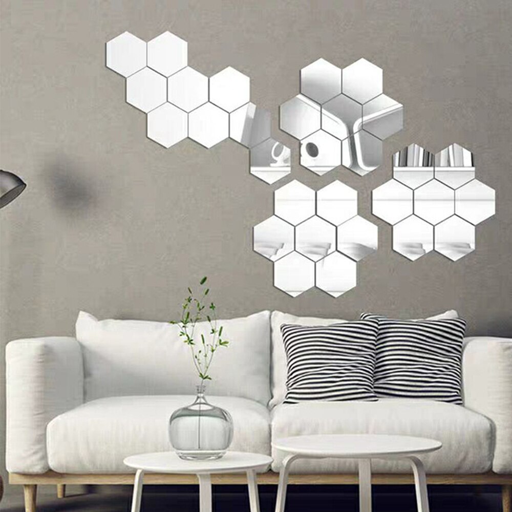 Sliver 3D Mirror Wall Sticker DIY Acrylic Wall Sti... – Grandado