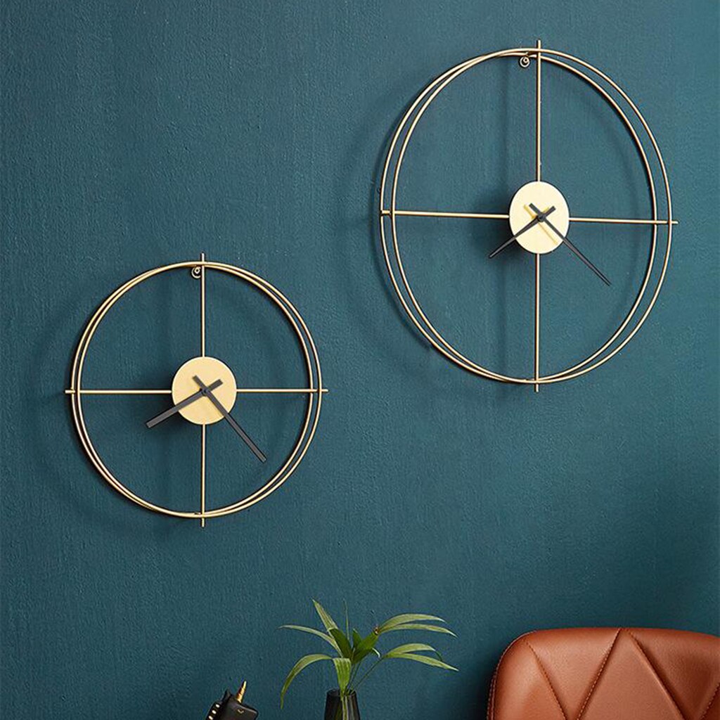 Chic Iron Art Wall Clock Battery 3D Unique Indoor ... – Grandado