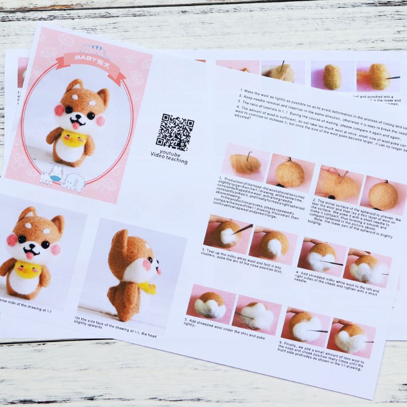 Lovely Dog Wool Felt Craft DIY Unfinished Poked Se... – Grandado