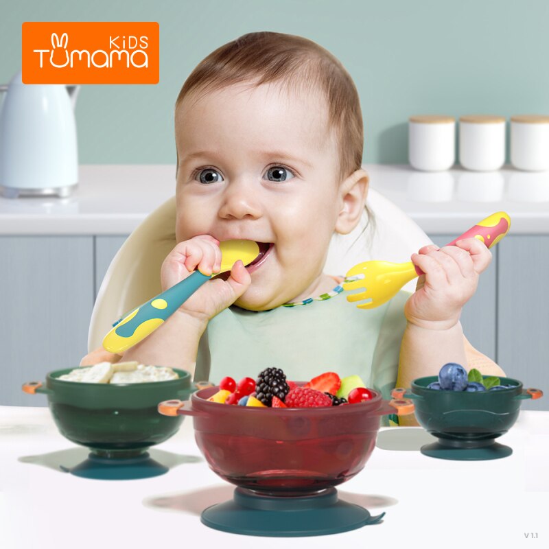 Portable Bendable Baby Spoon Fork Feeding Training... – Grandado