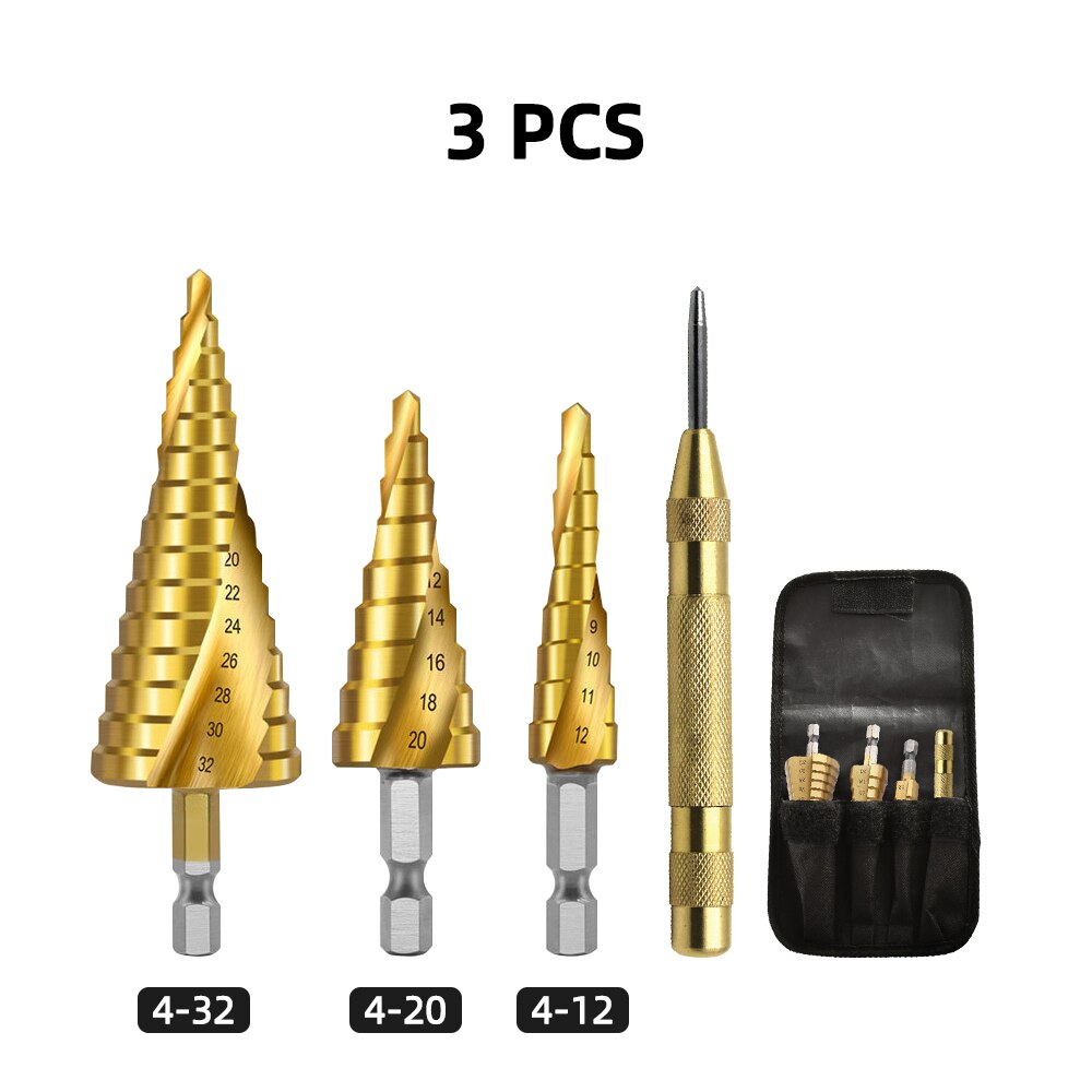 Hss Rechte Groef Stap Boor Set 3-12Mm 4-12Mm 4-20M... – Vicedeal