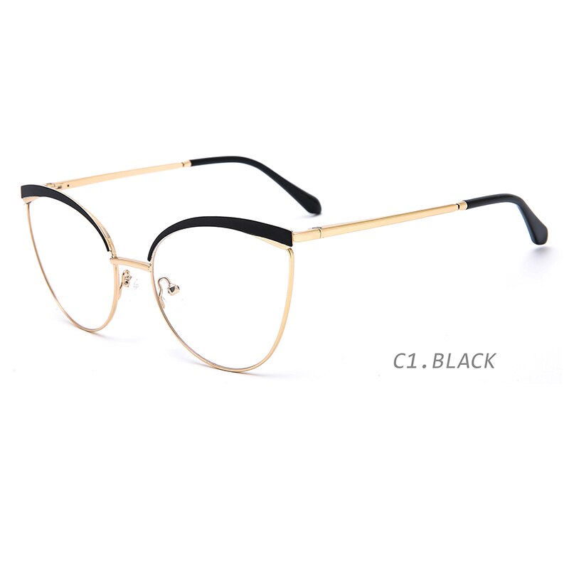 KANSEPT Women Cat Eye Metal Glasses Frame Myopia C... – Grandado