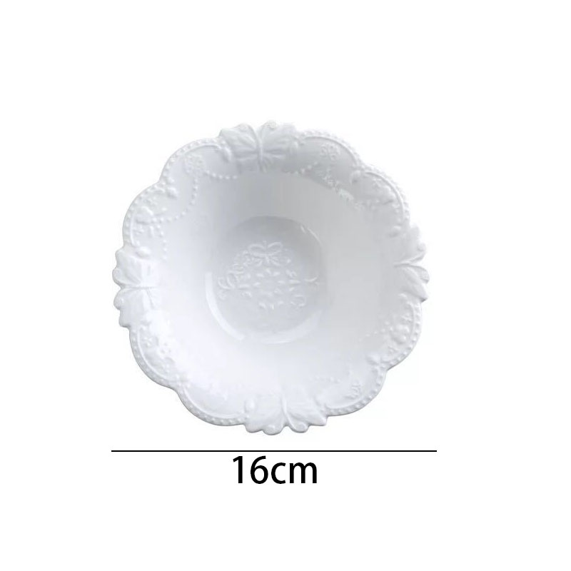 Modern Ceramic Plate Manual Floral Relief Decor We... – Vicedeal