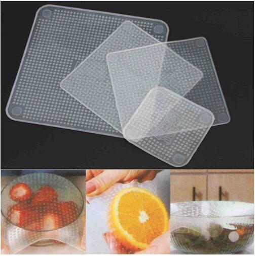 4 sztuk wielokrotnego użytku silikonowe jedzenie z... – Grandado