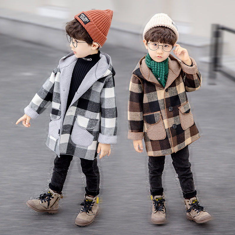 Kids Herfst Winter Wol Jas voor Jongens Wollen Ove... – Grandado