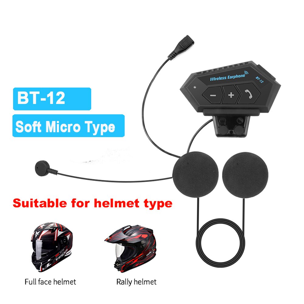 2000mah Battery BT-12B Motorcycle Helmet Intercom ... – Grandado