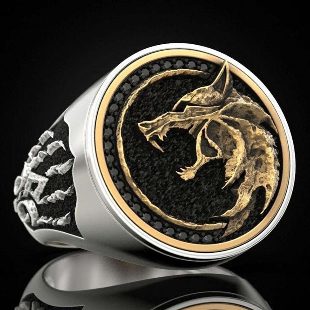 Skull Wolf Rings Vintage Viking Warrior Punk Ring ... – Vicedeal