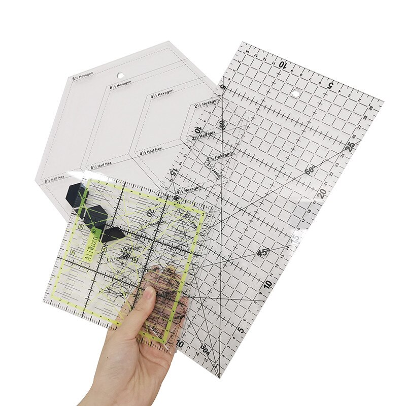 1 Set 3 Pcs High-grade Acrylic Drawing Ruler Sewin... – Vicedeal
