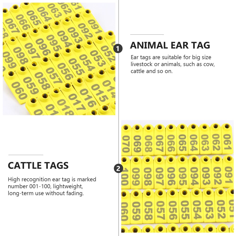 100pcs Animal Numbered ID Tag Number Tags Ear Tags... – Grandado