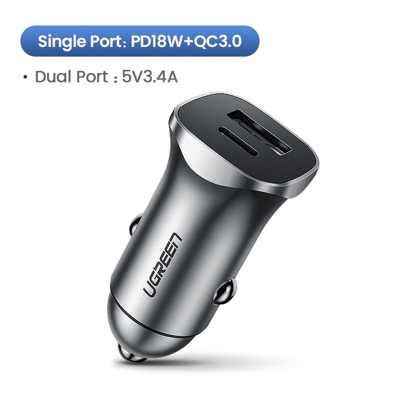 Ugreen-cargador USB para coche, dispositivo de car... – Grandado