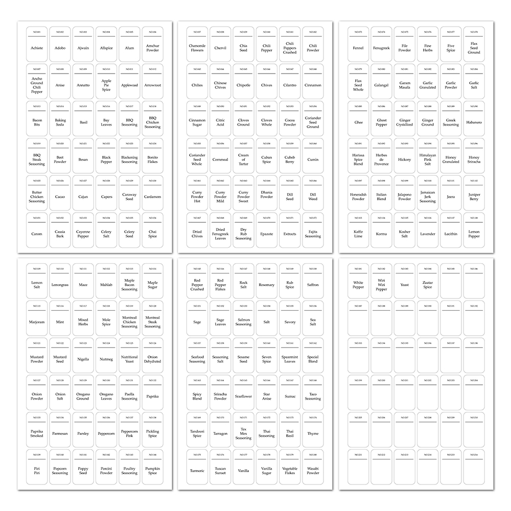 144/216Pcs White Spice Label Stickers for Pepper S... – Grandado