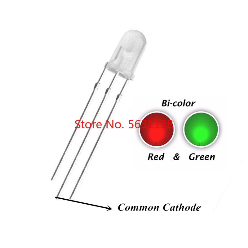100 pièces 5mm Vert Et Rouge Cathode Commune 5 MM ... – Grandado