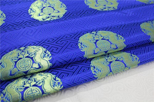 CF405 1 Yard Blau Jacquard Brokat Stoff Chinesisch... – Grandado