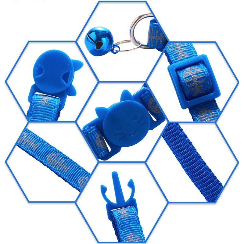 Adjustable Cat Collar Cute Fishbone Print Breakawa... – Grandado