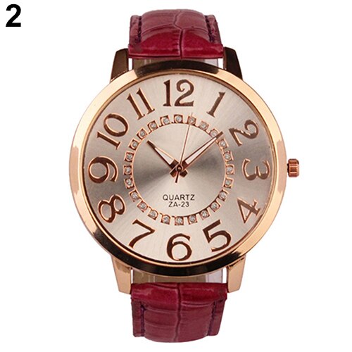Mens Womens Roman Big Numerals Rhinestone Dial F Grandado