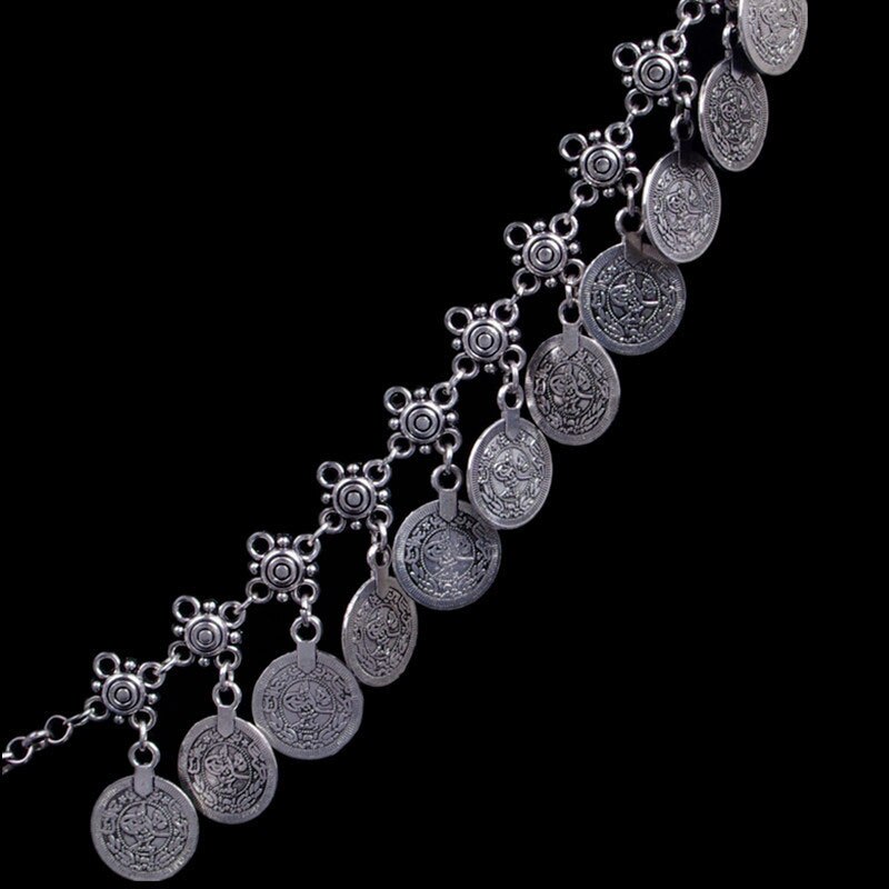 Antique Silver Color tassel Boho Gypsy Coin Ankle ... – Vicedeal